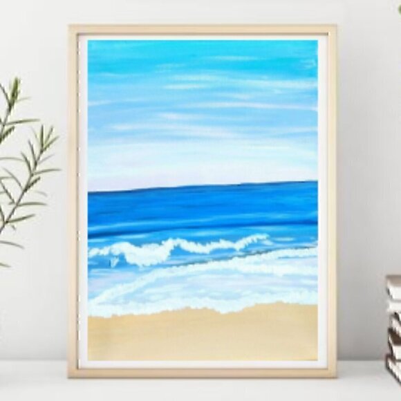 Liz Fe Art | Art | Painting Original X12 Abstract Ocean | Poshmark